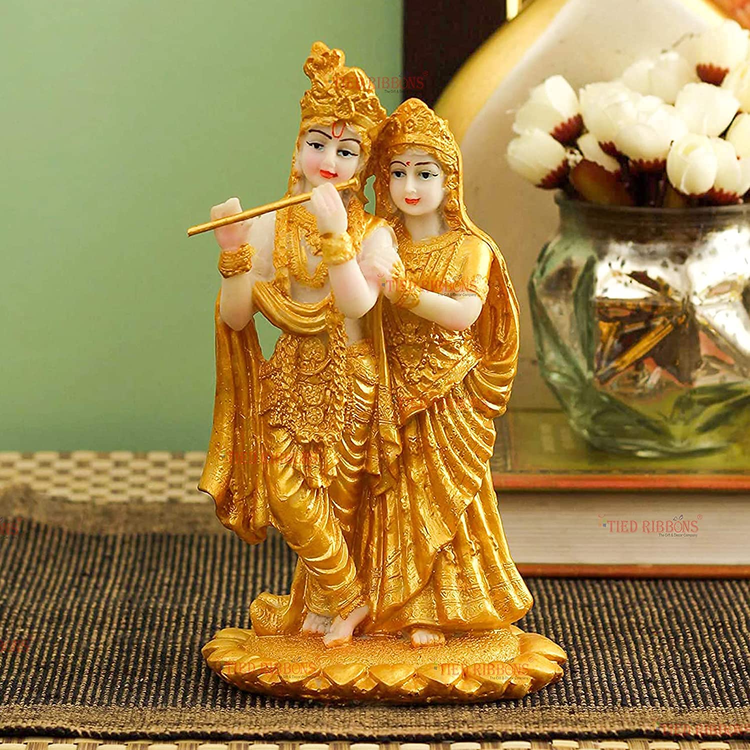 TIED RIBBONS Radha Krishna Idol for Home Decor Hindu God Idols ...