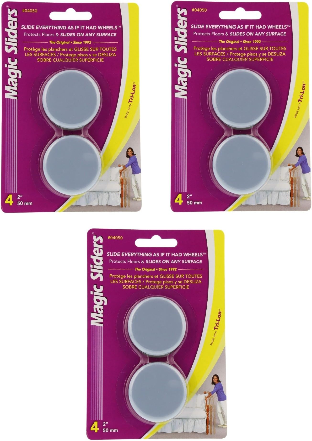Magic Sliders 04050 Self-Adhesive Discs 2 inch-4 Count (Pack of 3 ...