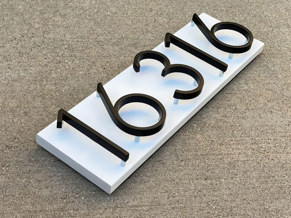 Amazon.com : Metal House Numbers - Black Address Plaque, Modern ...