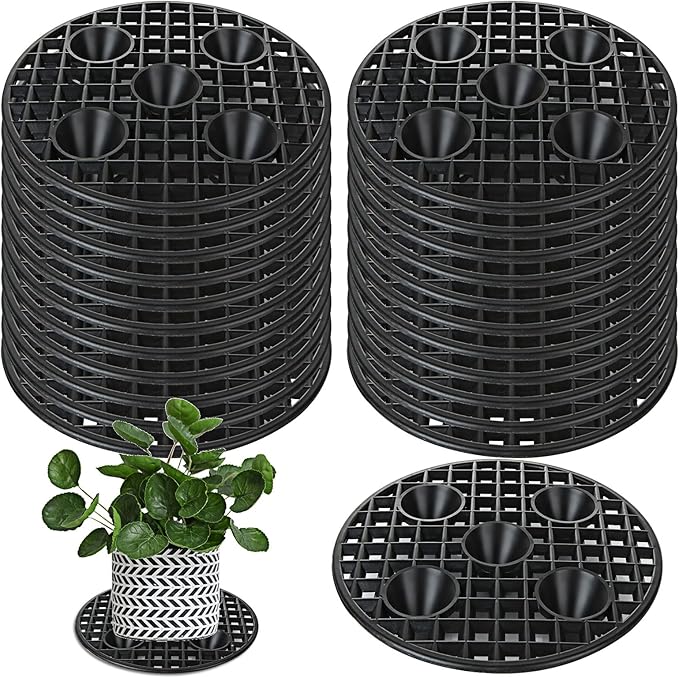 Amazon.com : QTLCOHD 24Pcs Plastic Plant Stands 8 Inch Black Plant ...