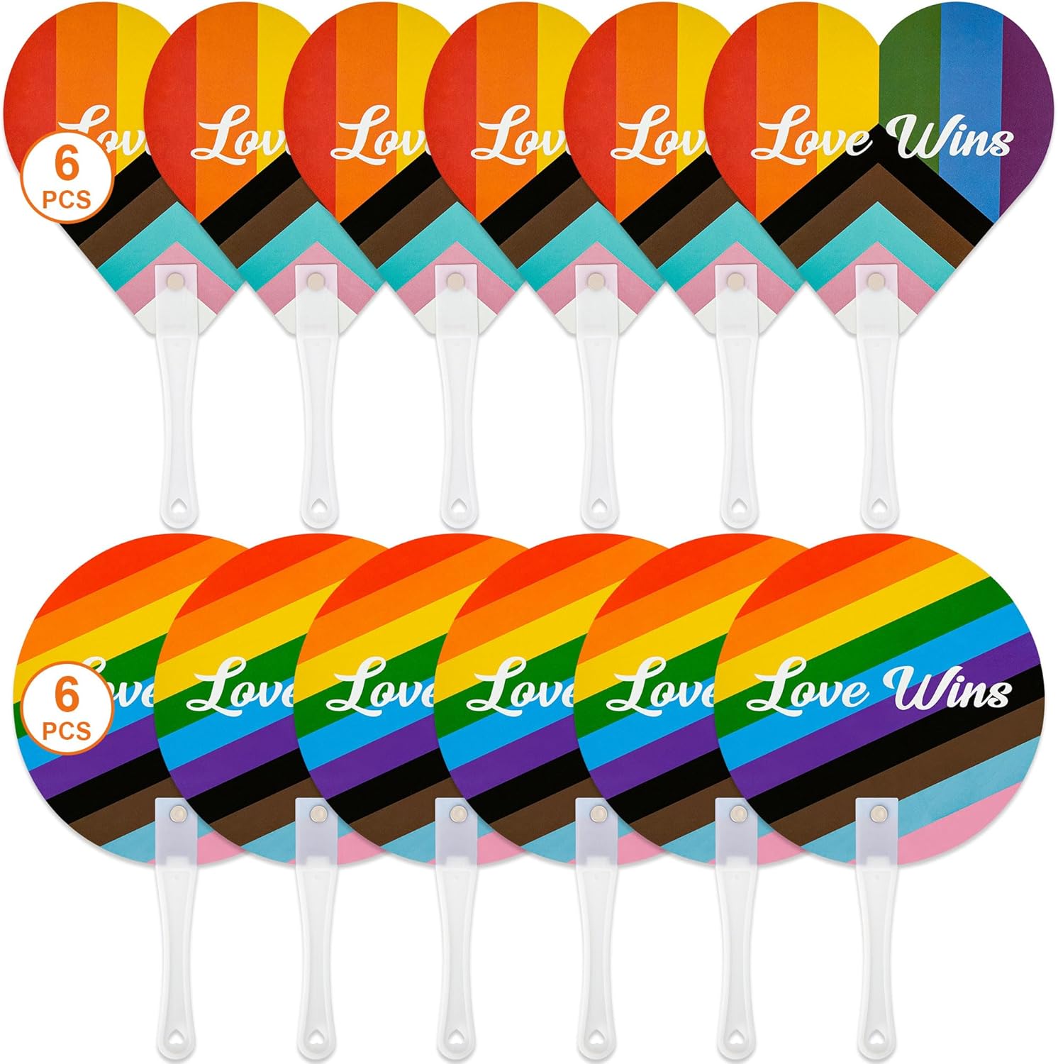 Amazon.com: Blowata 12 PCS Pride Accessories, Progress Theme Handheld ...