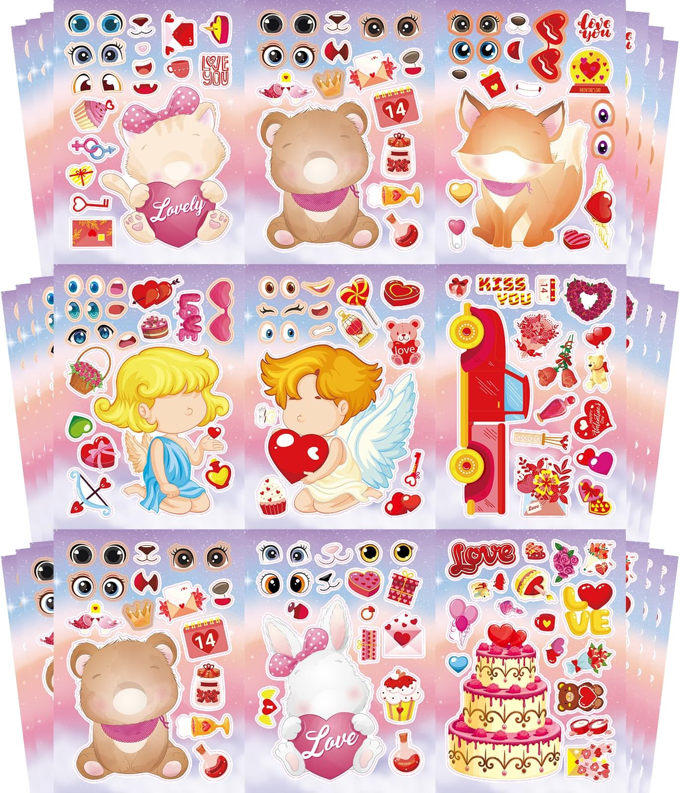 Amazon.com: Valentines Stickers for Kids Make Your Own Monster Sticker ...
