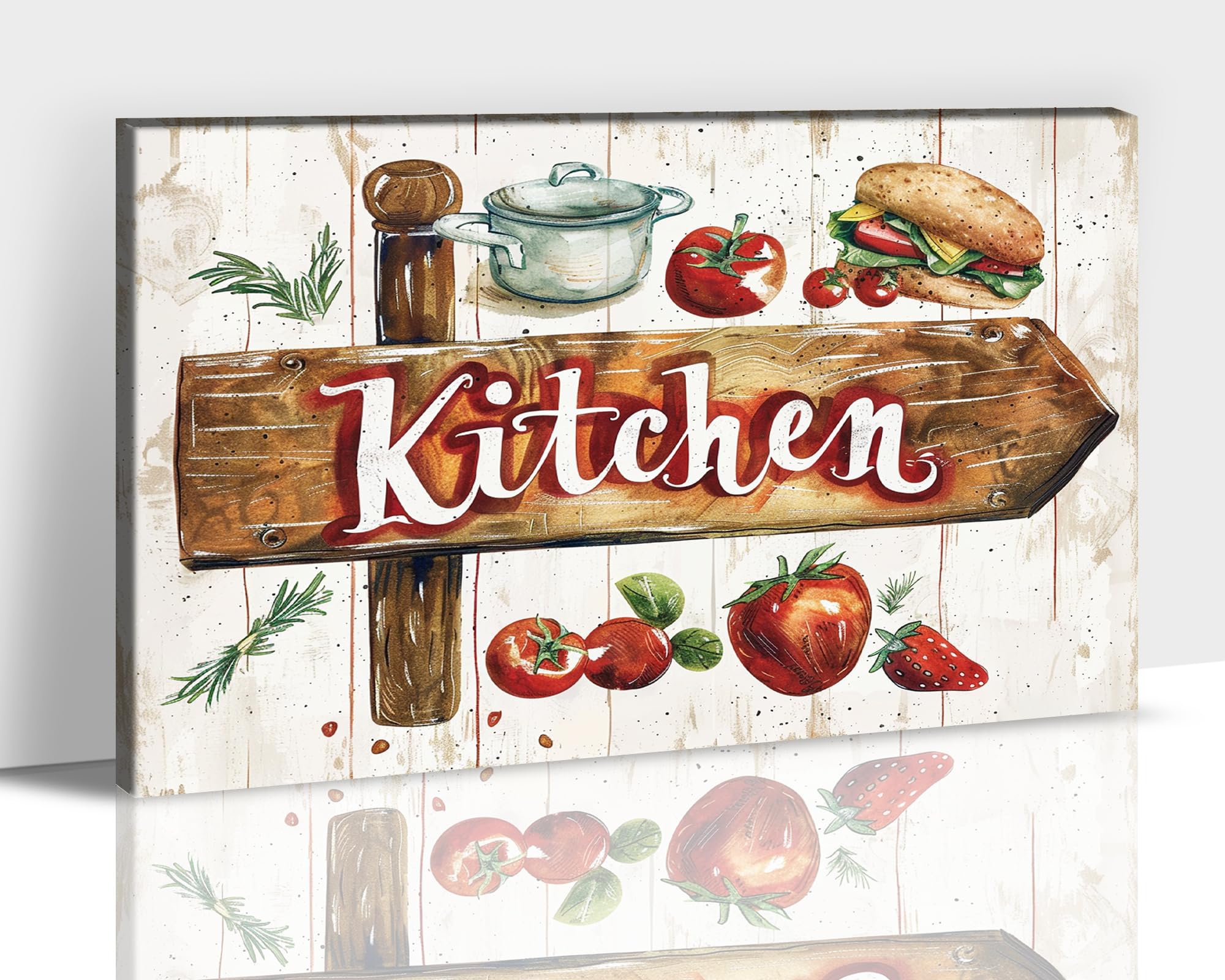 Amazon.com: Rustic Kitchen Wall Art - Vintage Kitchen Sign Wall Decor ...
