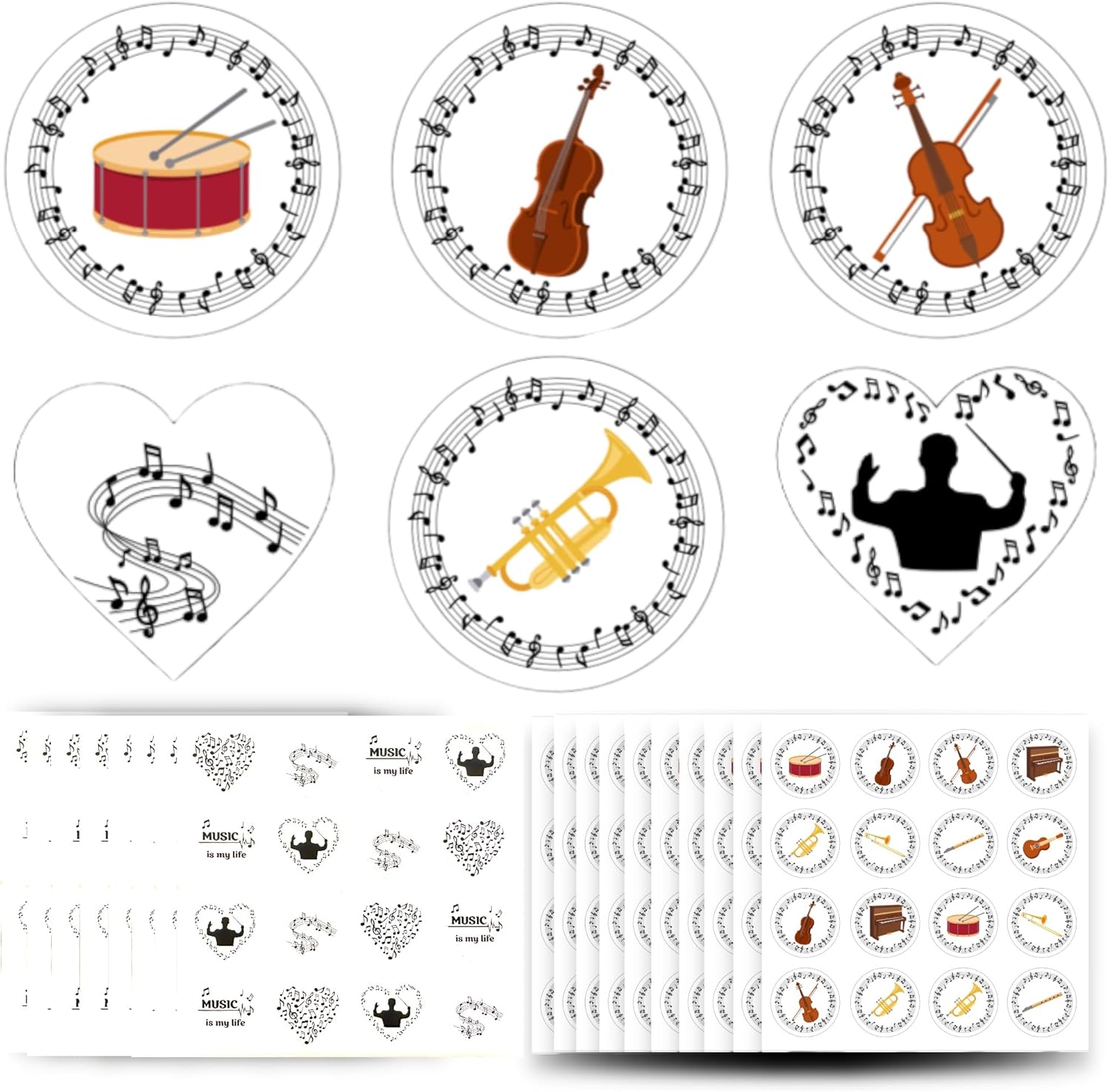 Amazon.com: Joyful Artistry 320PCS Music and Orchestra Stickers for ...