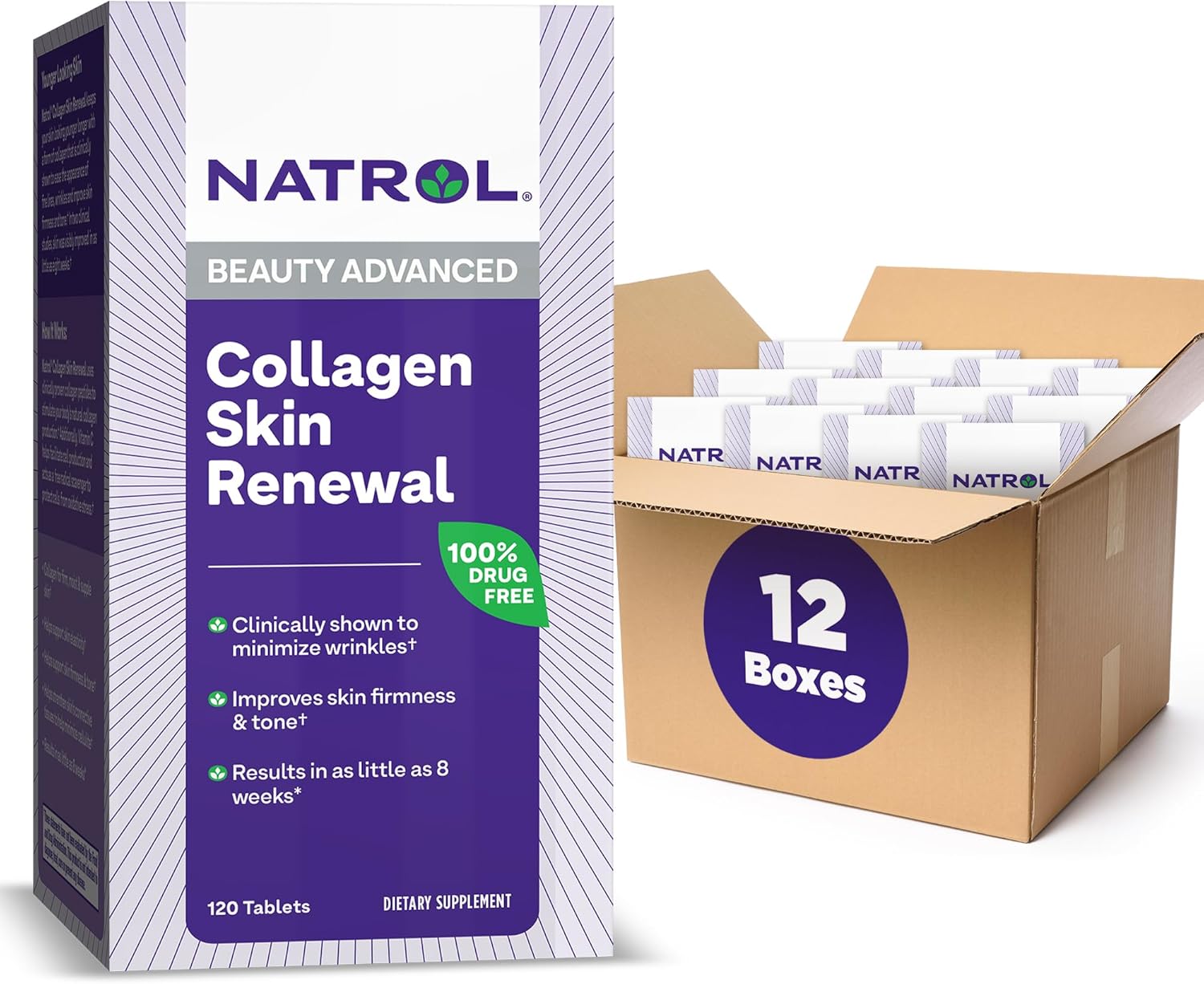 Amazon.com: Natrol Collagen Skin Renewal Tablets, 120 Count (Pack of 12 ...