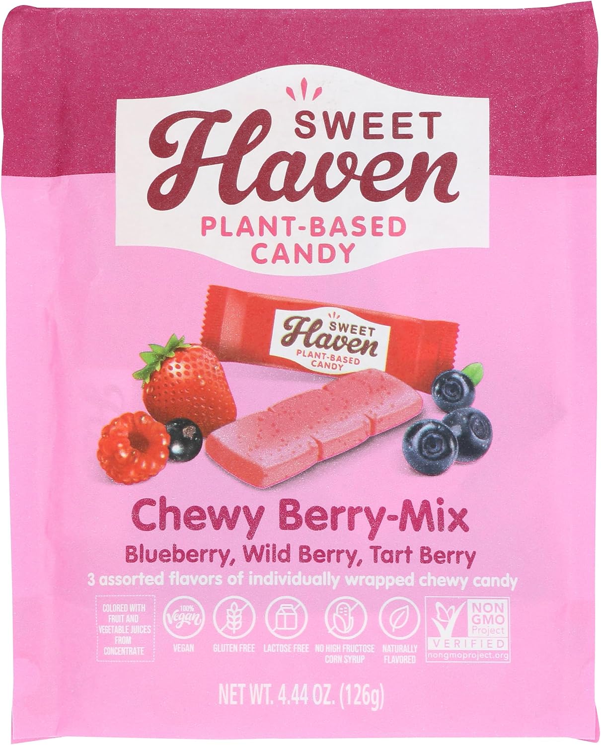 Amazon.com : Sweet Haven Plant-Based Candy, Chewy Berry-Mix, Naturally Flavored, Vegan Friendly ...