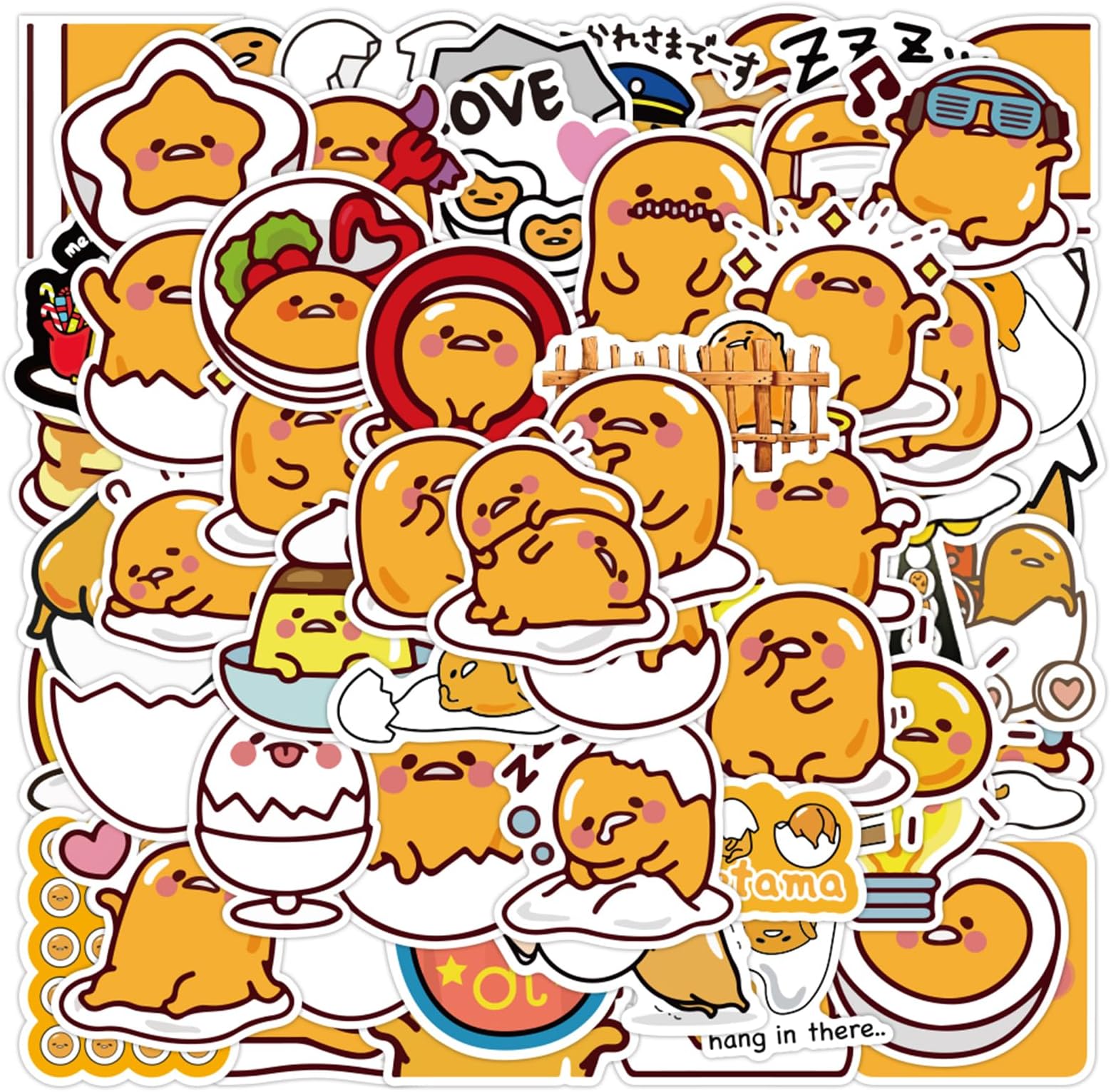 Amazon.com: Cute Fried Egg Stickers Breakfast Eggs Labels 1.5 Inch ...