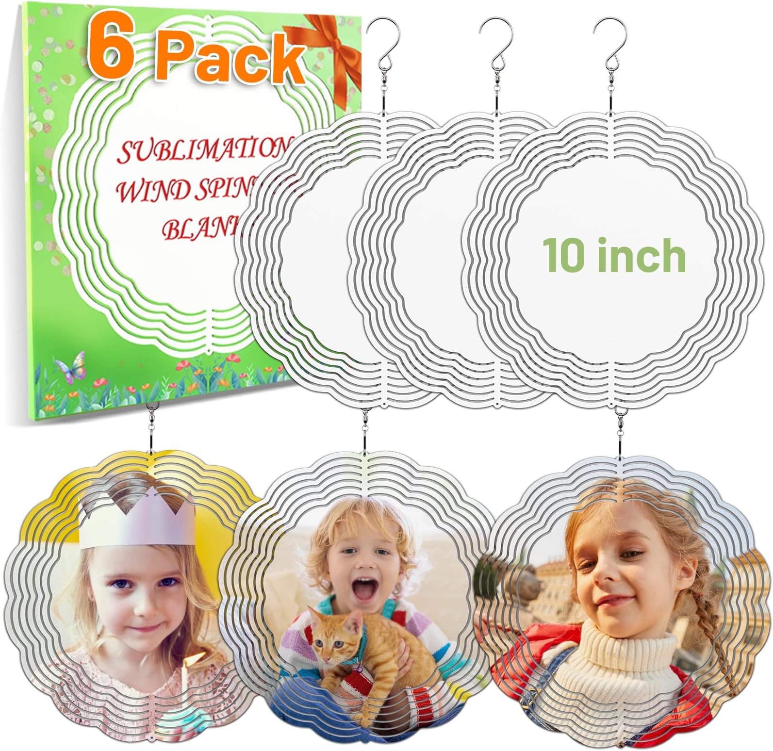 Amazon.com: 4 PCS Sublimation Wind Spinner Blanks 8 Inch 3D Aluminum ...