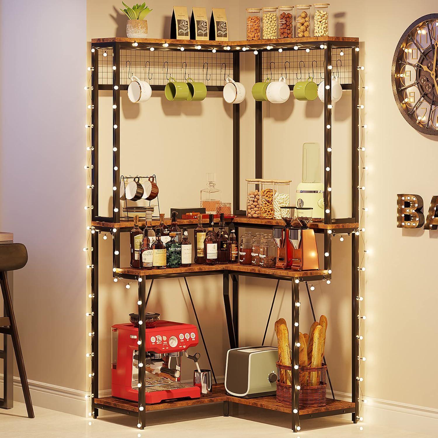 Amazon.com: Tribesigns Corner Baker’s Rack for Kitchen, Kitchen Storage ...
