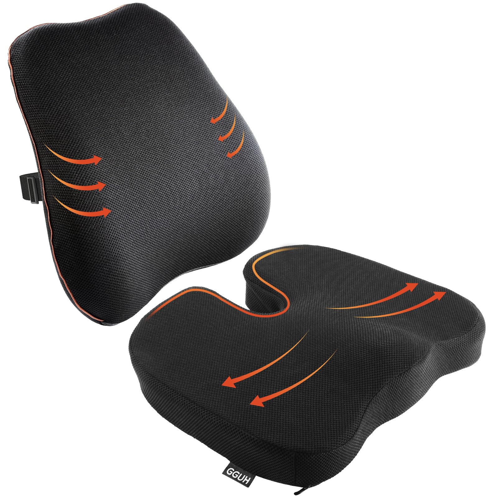 GGUH Seat Cushion and Lumbar Support,Pillows for Office Chair,Gaming ...