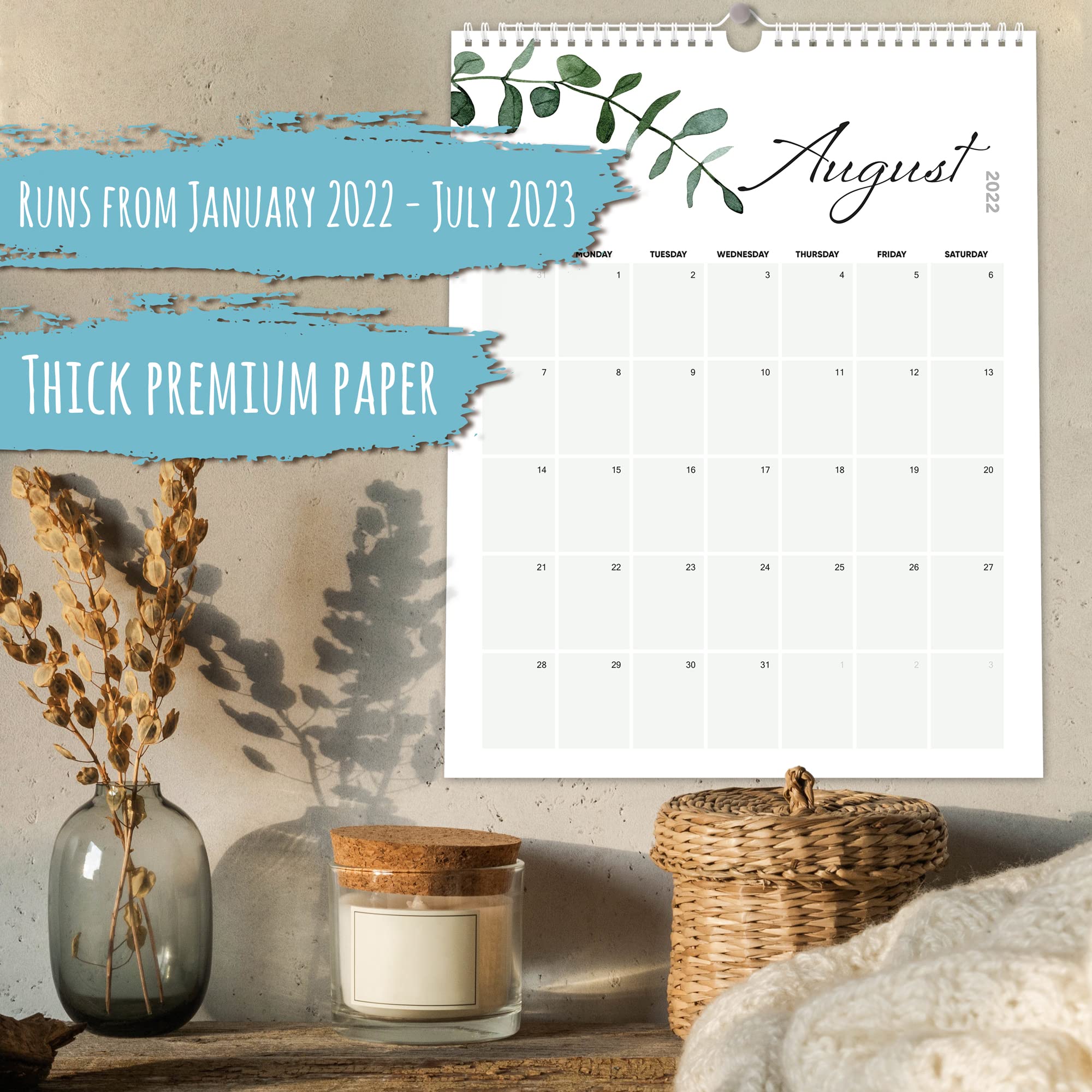 Aesthetic Vertical Greenery Wall Calendar - Runs from January 2022 ...