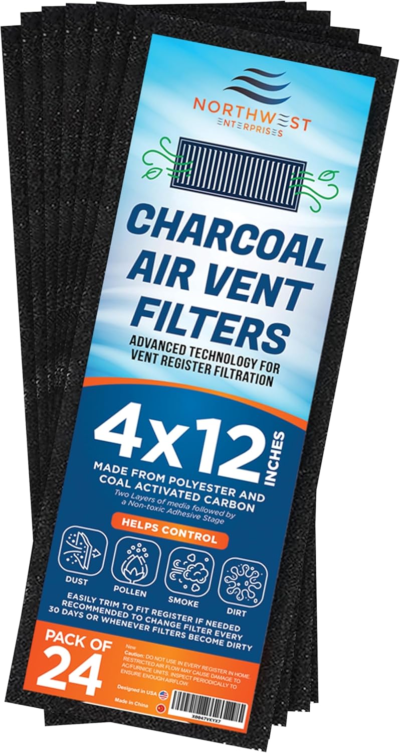 Activated Carbon Air Vent Filters for Home - 4" x 12" Dust Control ...