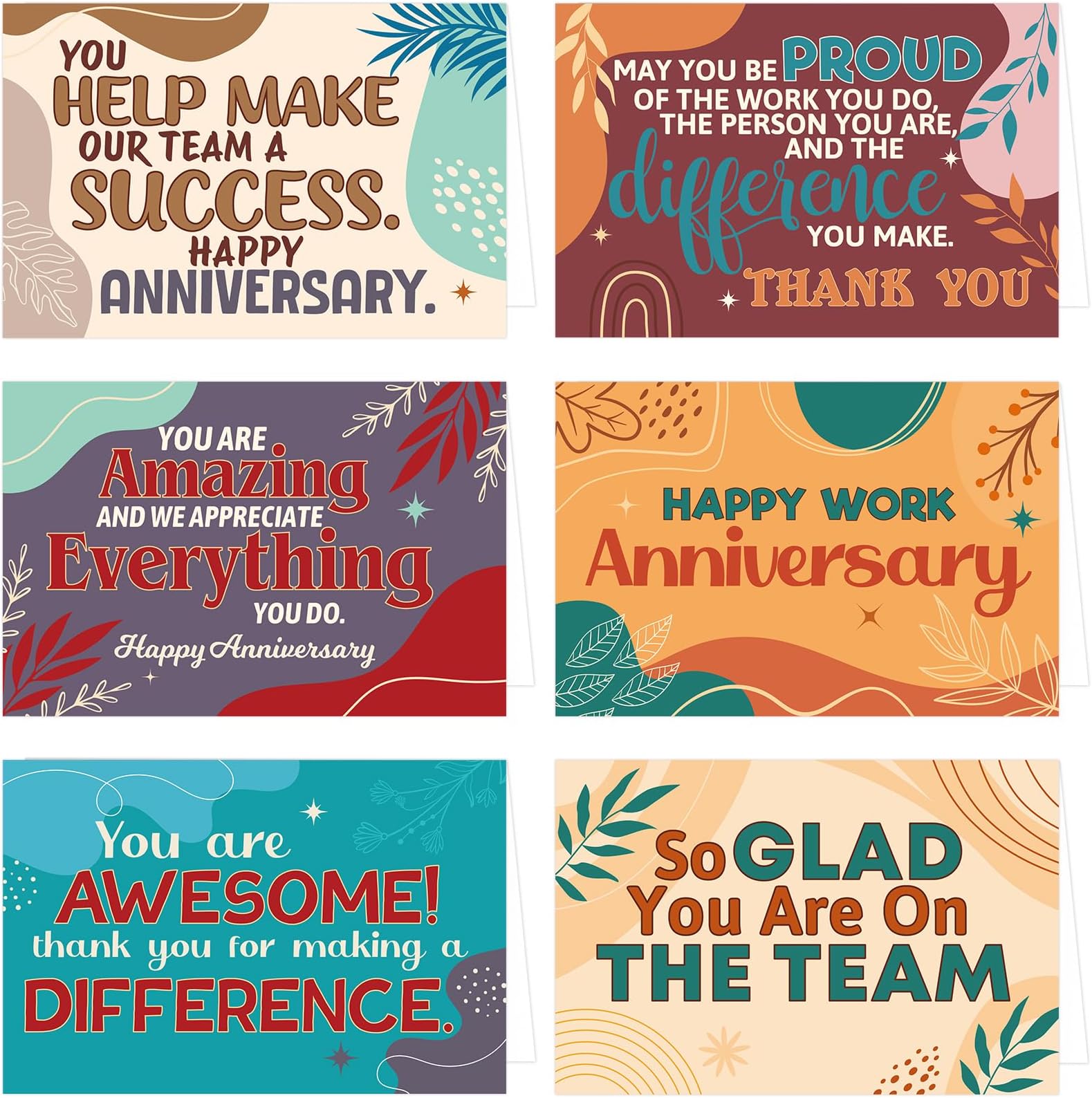 Amazon.com: Fancy Land Work Anniversary Card Employee Appreciation Greeting Cards Congrats ...