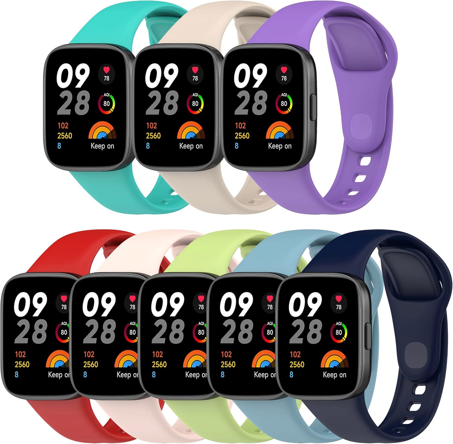 Amazon.com: FitTurn 8 Pack Colorful Bands Compatible with Xiaomi Mi ...