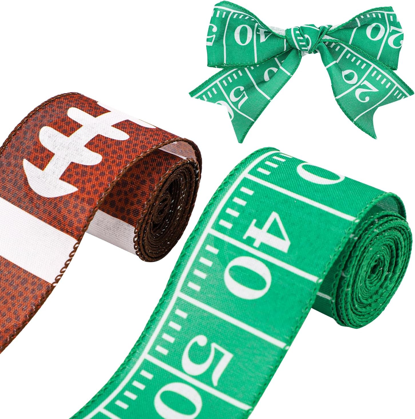 Amazon.com: 2 Rolls Football Ribbons Wired, 10 Yards x 2.5 inch Easy to ...
