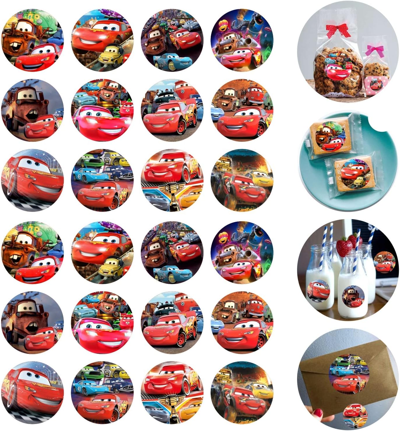 Amazon.com: 120pcs Lightning McQueen Stickers for Kids, Cars Themed ...