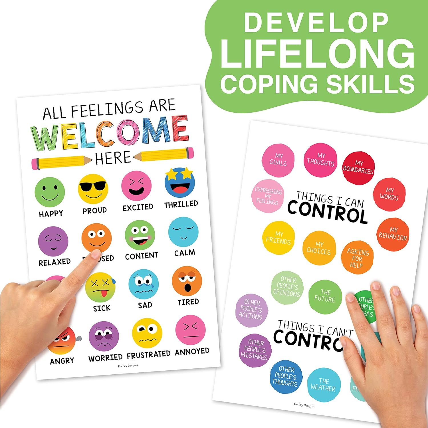 Buy 4 Colorful Feelings Chart For Kids Learning Posters For Walls ...