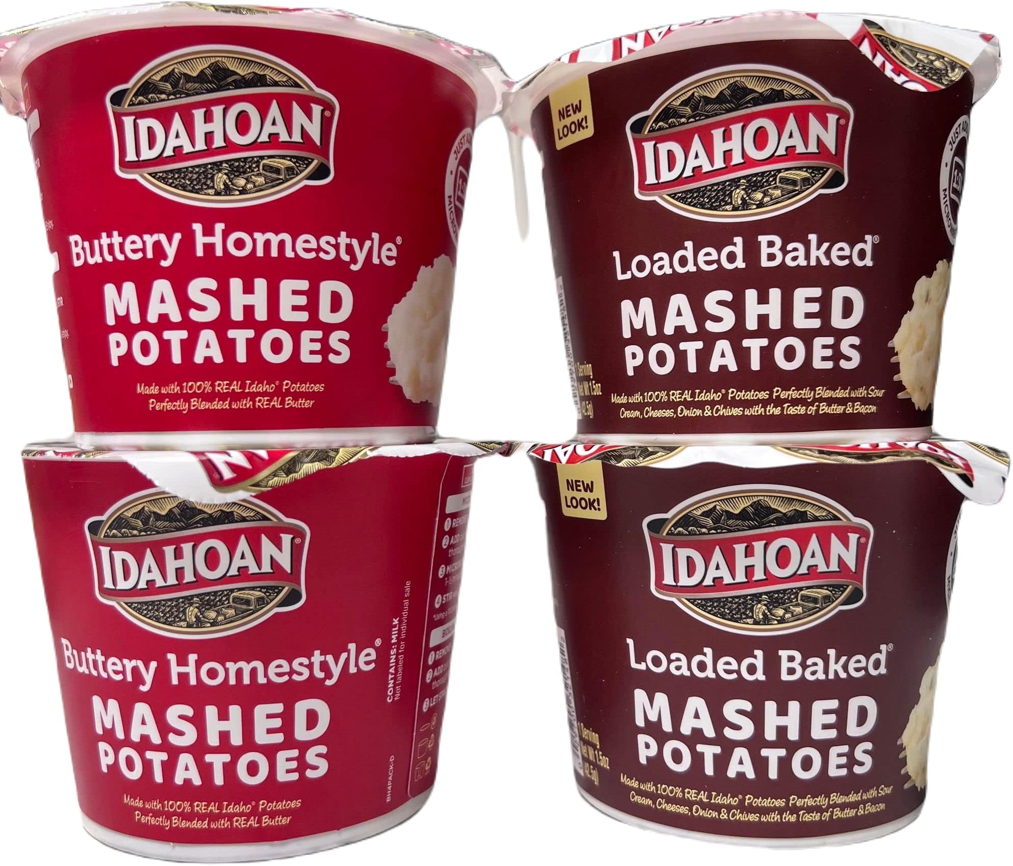 Amazon.com : Idahoan Loaded Baked Mashed Potatoes Cup, 100% Real Idaho ...