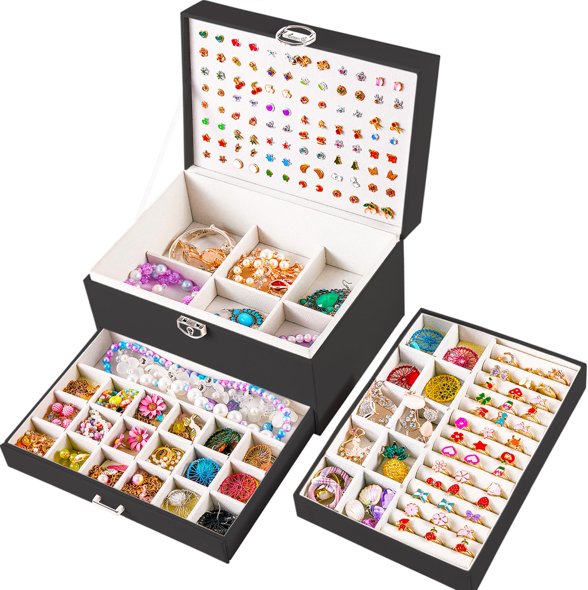 Amazon.com: QBestry Earring Jewelry Boxes for Women Large Jewelry ...