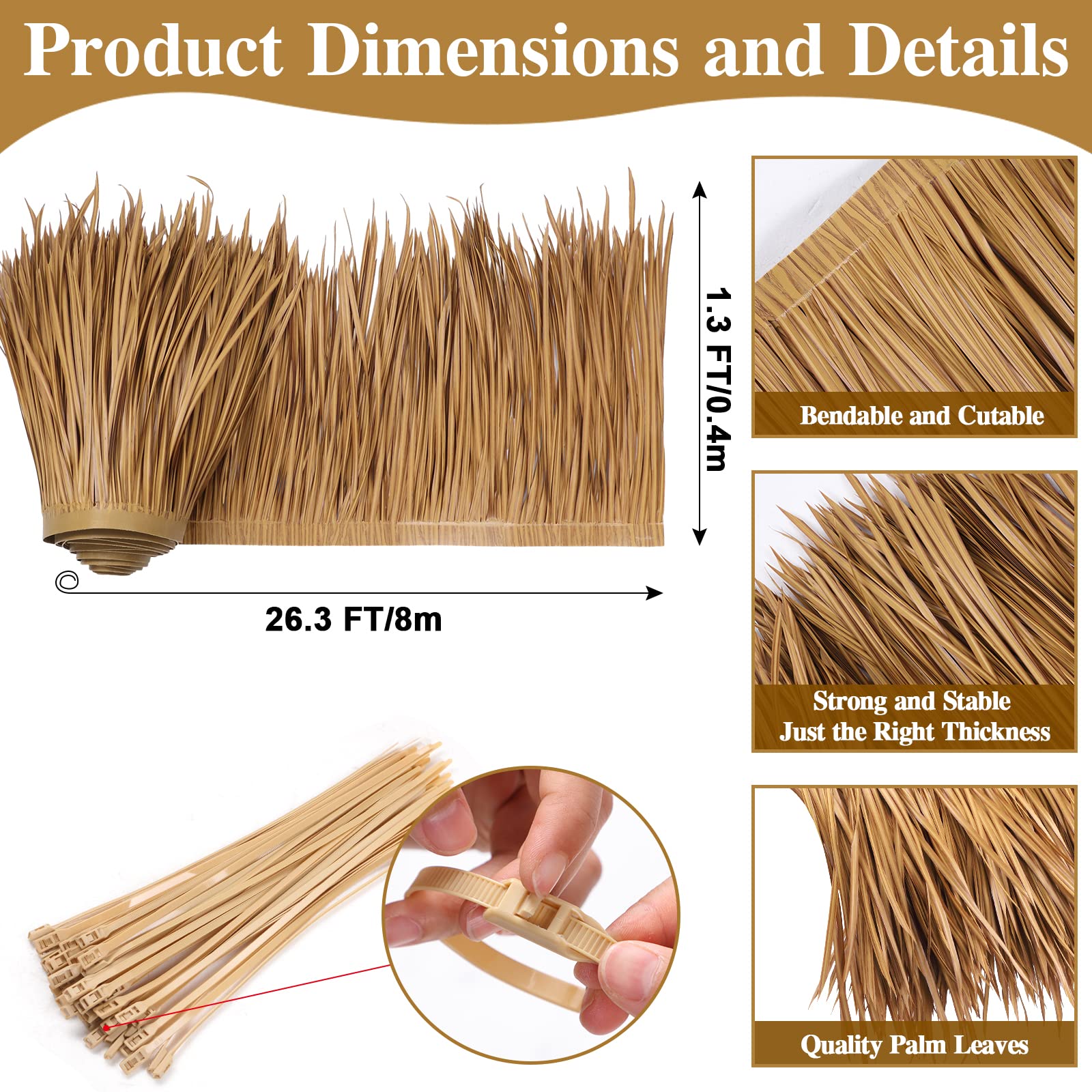 Palm Thatch Roll Palm Thatch Runner Roll Mexican Style Straw Roof ...