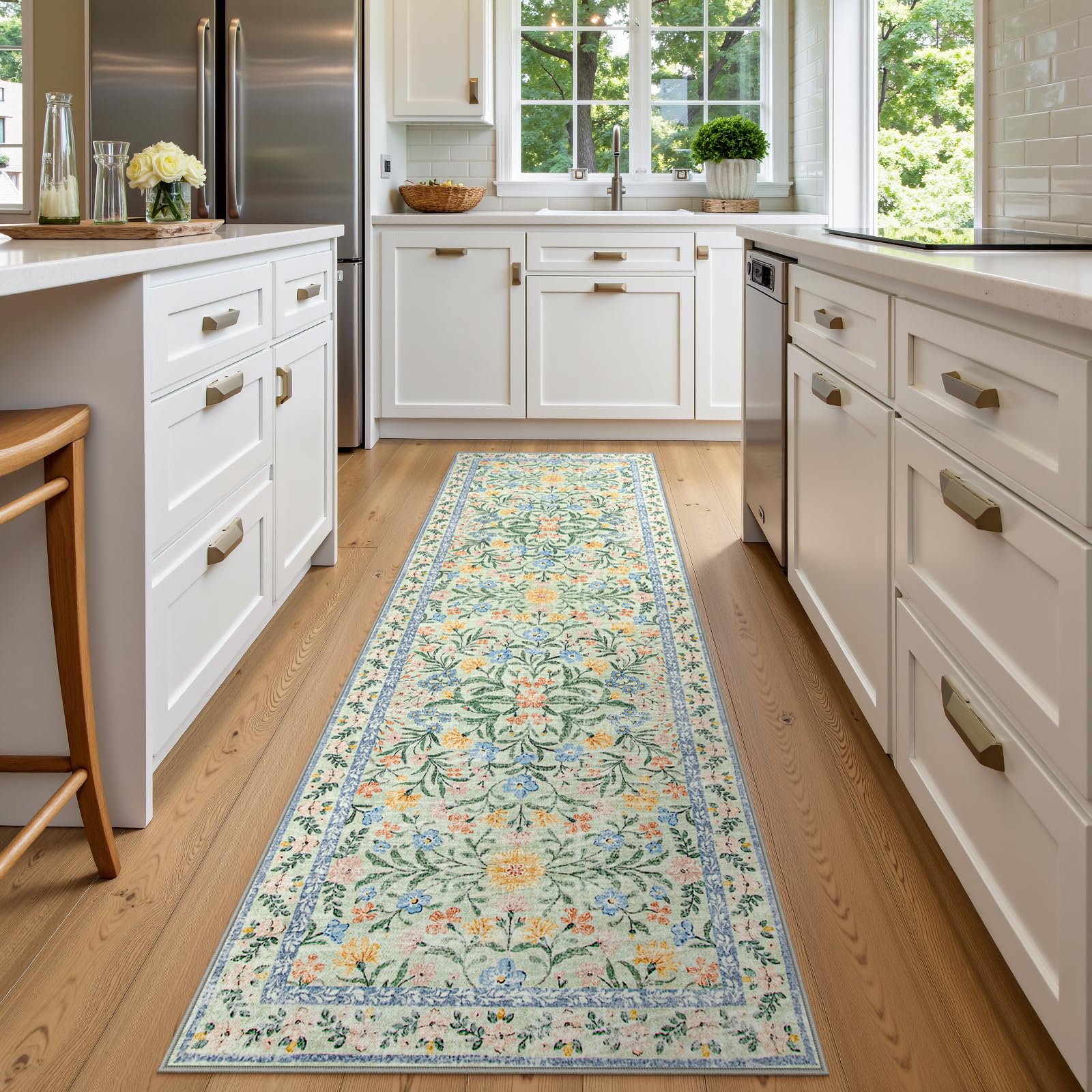 Amazon.com: Wonnitar Washable Runners for Hallways, 2'6''x8' Green ...