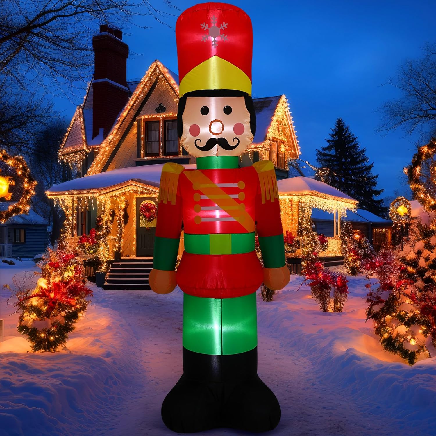 Amazon.com: Hiboom Christmas Inflatable Nutcracker Soldier 8 Feet ...