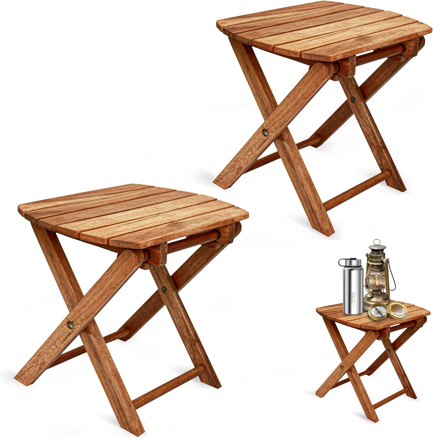 Amazon.com: Timberholm 2PCs Folding Side Tables, Waterproof Patio ...