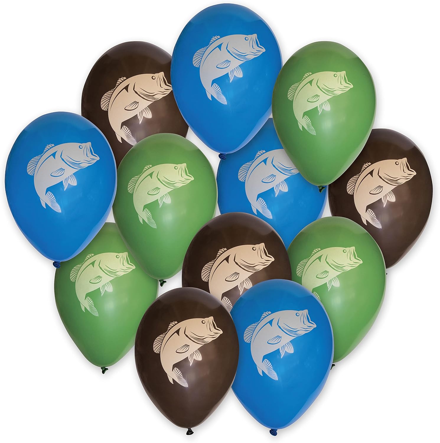 Amazon.com: Havercamp 12pcs 12in Fish Silhouette Latex Balloons in Blue ...