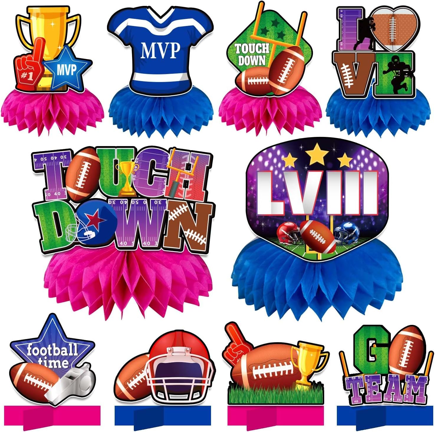 Amazon.com: GERMISHUYS Super Football Party Decorations 2024, 10 Pack ...