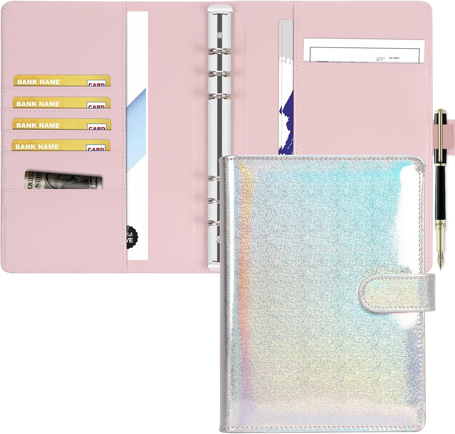 Toplive Leather A5 Folders, 6 Round Ring Binder Planner Notebook Cover ...