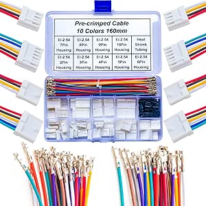 Amazon.com: Yoeruyo 2.54 Female Connectors and 22AWG Pre-Crimped Cables,Compatible with JST 2 ...