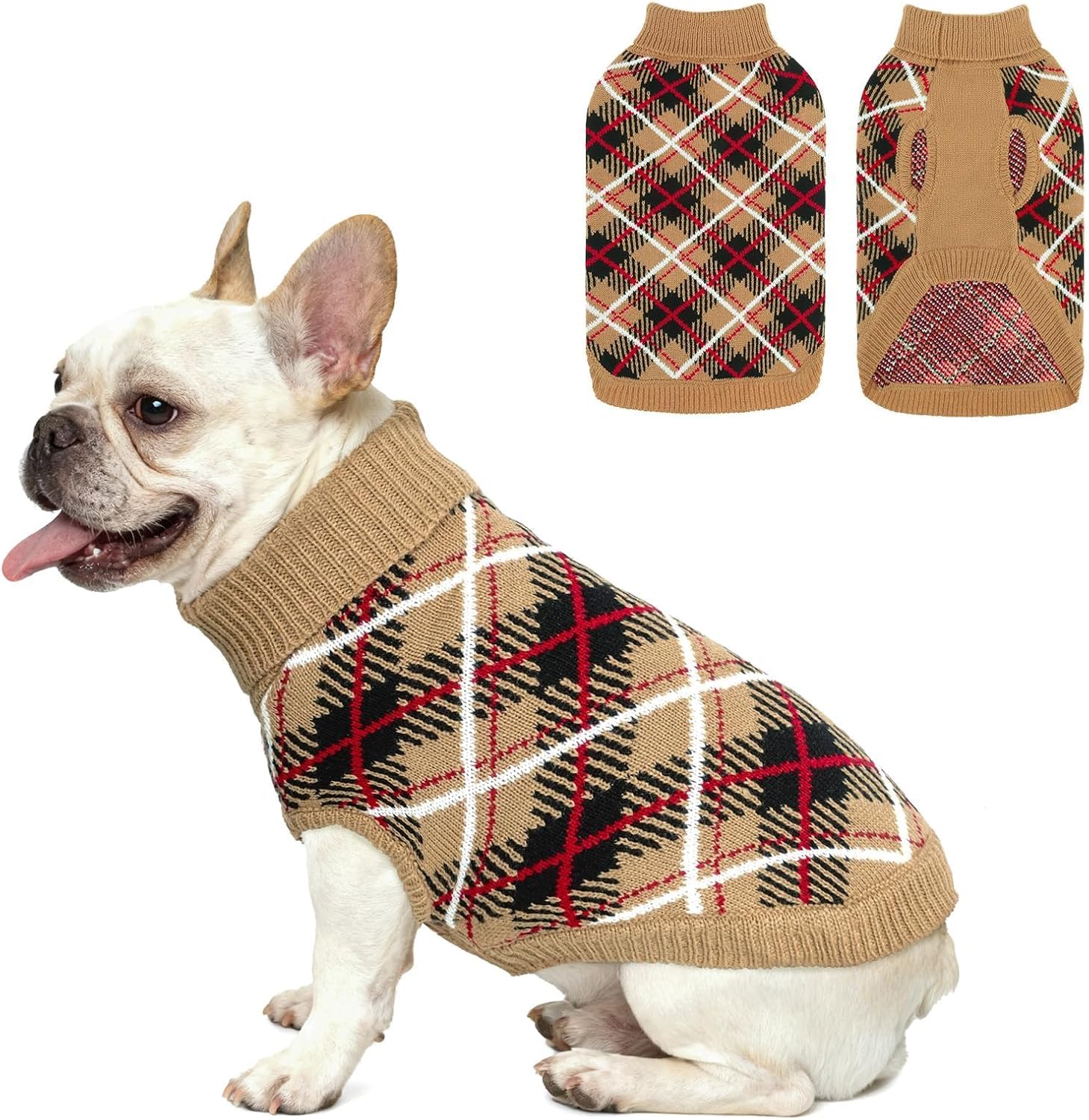 Amazon.com : BEAUTYZOO Dog Sweater for Small Dogs, Fleece Dog Knitted ...