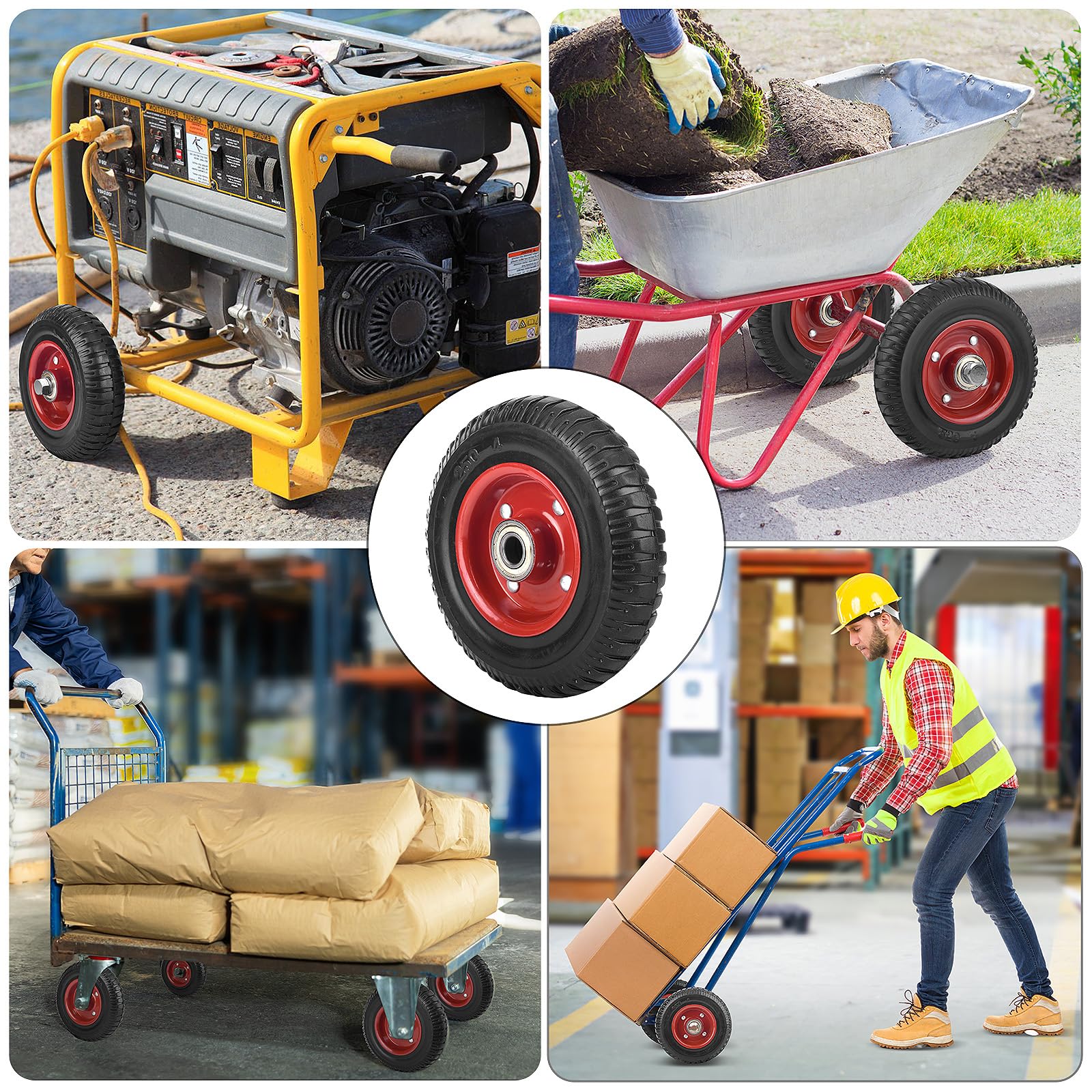 Snapklik.com : 8 Inch Caster Wheels, Industry & Farms All-Terrain Heavy ...