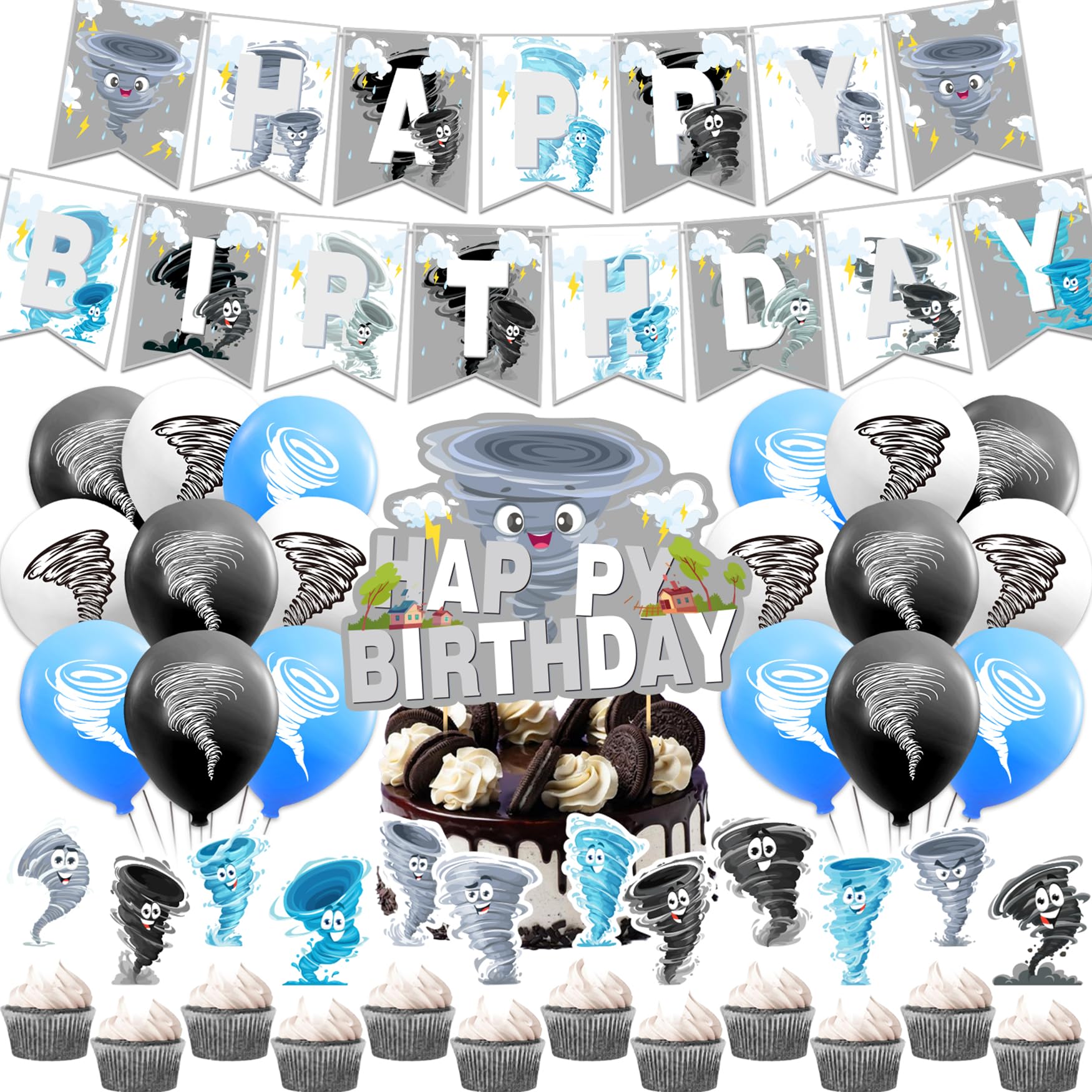 Amazon.com: Tornado Party Decorations Tornado Birthday Decorations Set ...