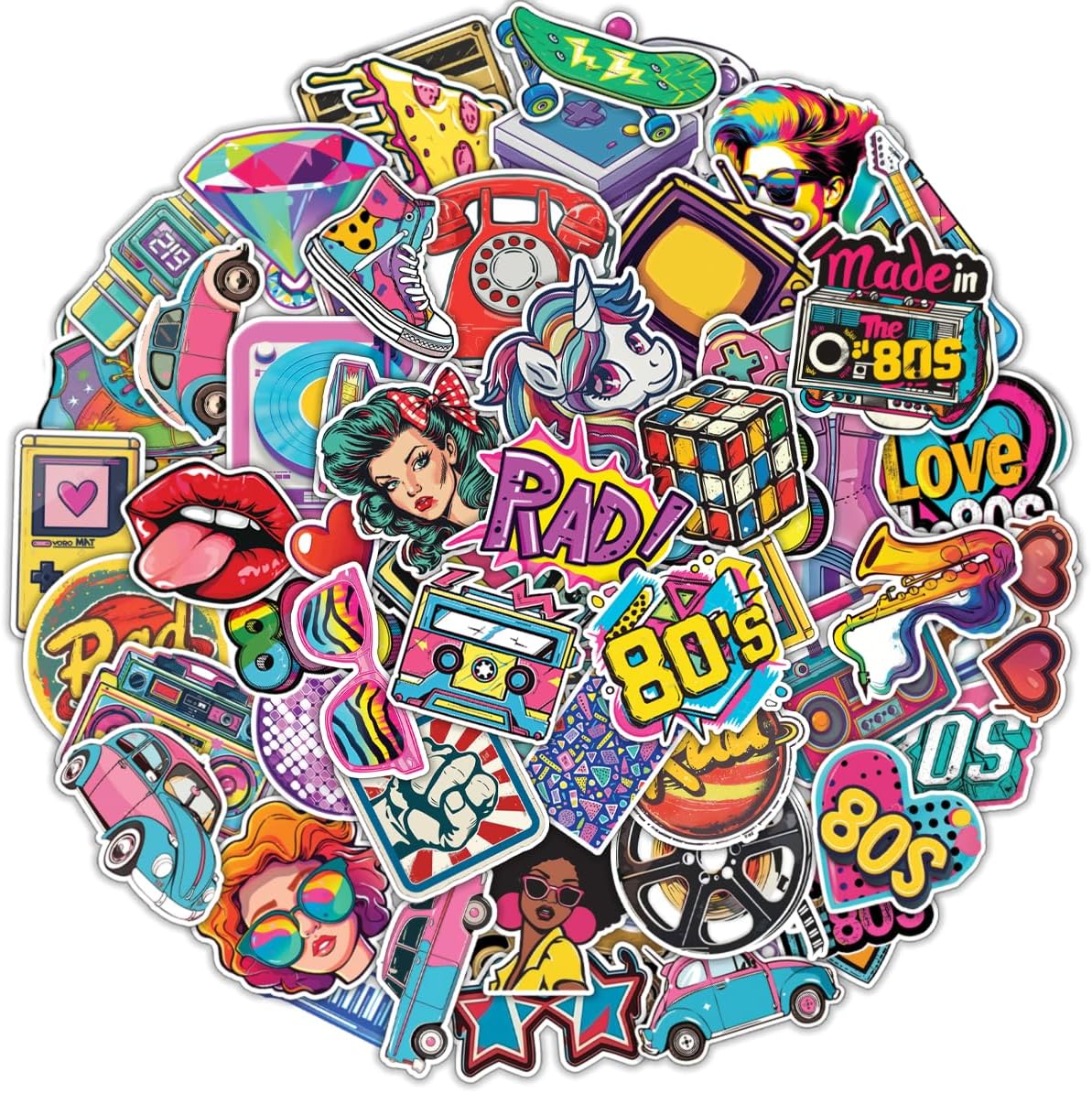 Amazon.com: 100pcs Retro 80s Stickers for Adults Vintage 1980s ...