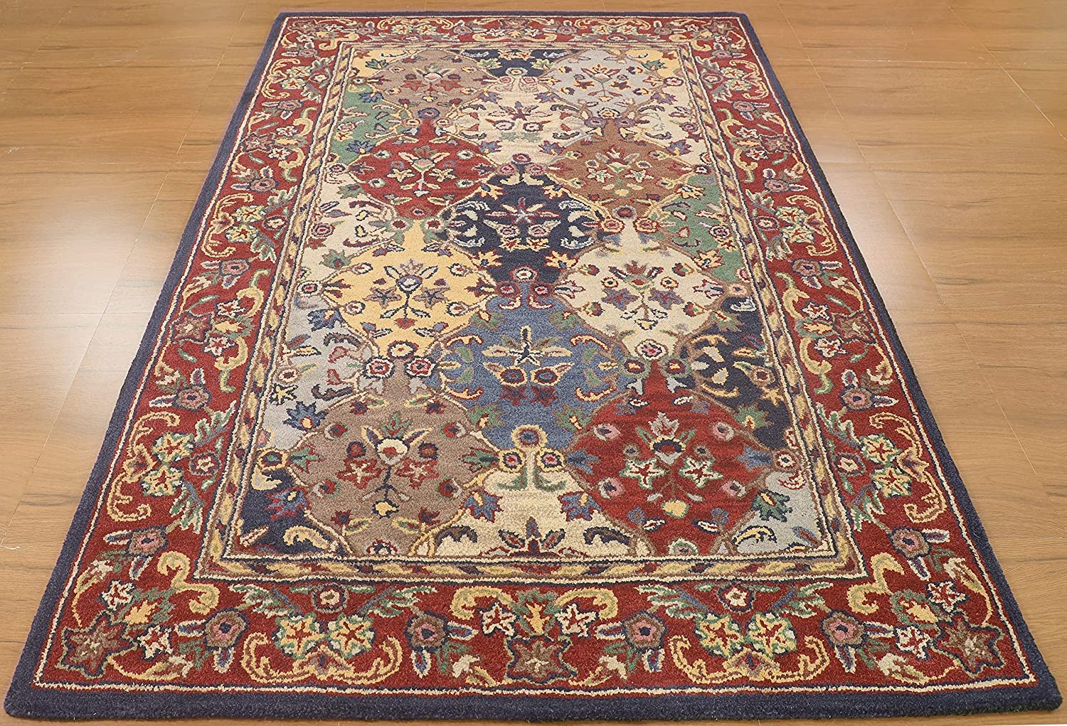 Amazon.com: Allen Home Wool Area Rug | Alive Bakhtiyar Beige Area ...