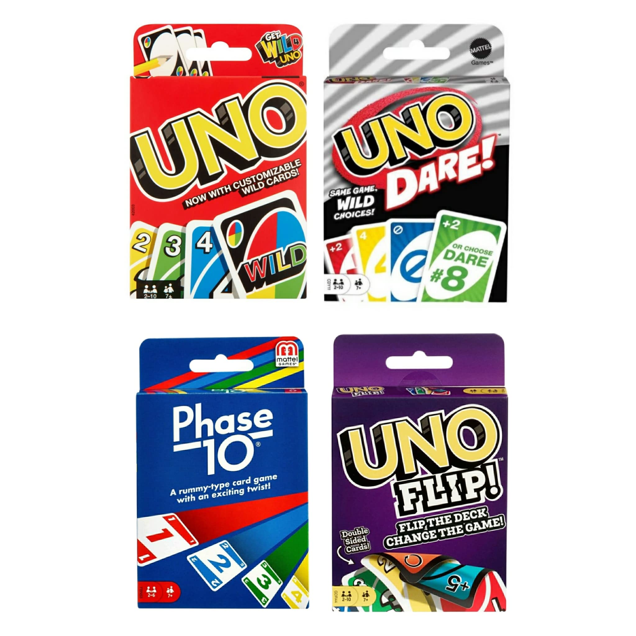 Buy Mattel Family Card Game Variety Pack - 4 Card Game Bundle - Classic ...