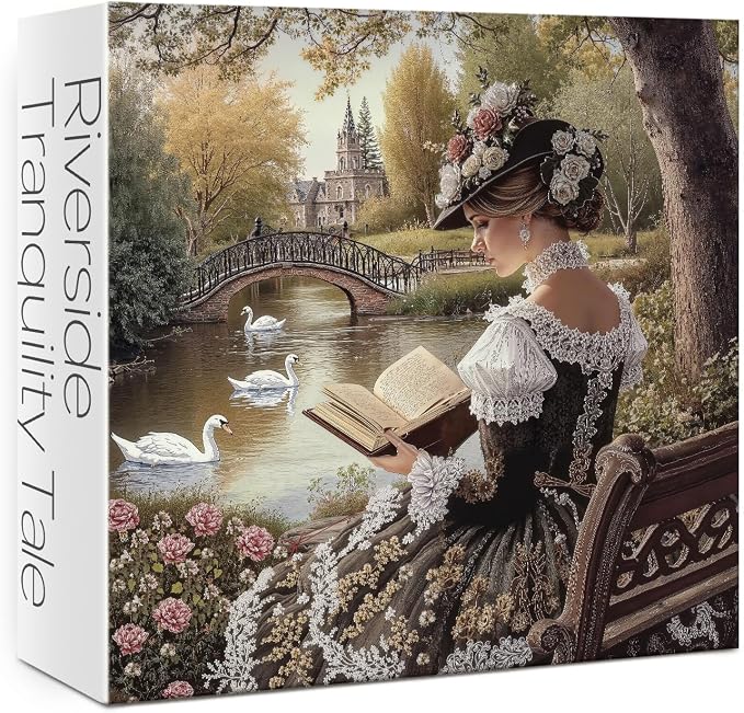 Amazon.com: Flower Elegant Woman Puzzles for Adults 1000 Pieces. Autumn ...