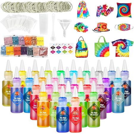 Amazon.com: Large Tie Dye Kit for Kids and Adults - 239 Pack Permanent ...