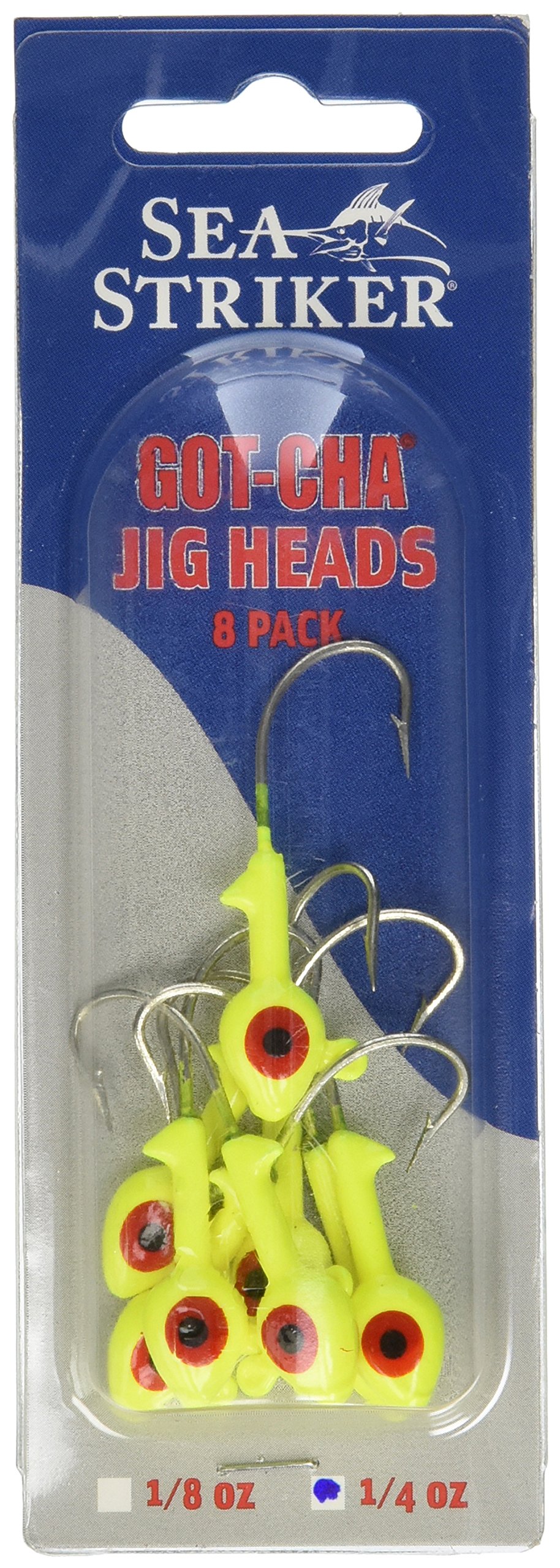 Amazon.com : Sea Striker Got-Cha Jig Heads (8-Pack), 1/4-Ounce ...
