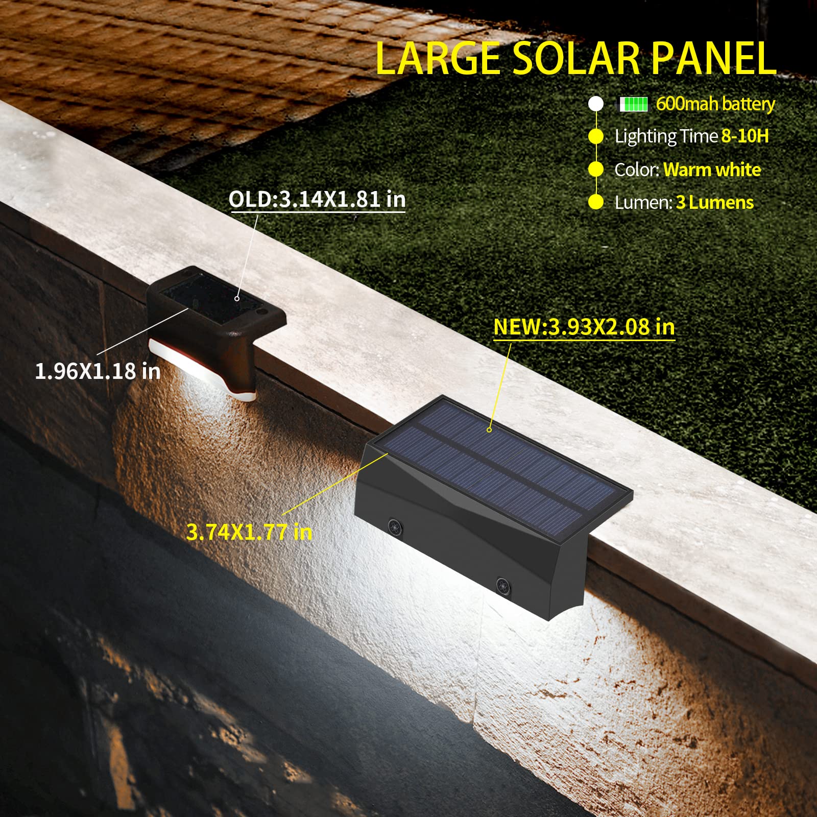 Snapklik.com : JOFIOS Solar Deck Lights Outdoor Solar Deck Railing ...