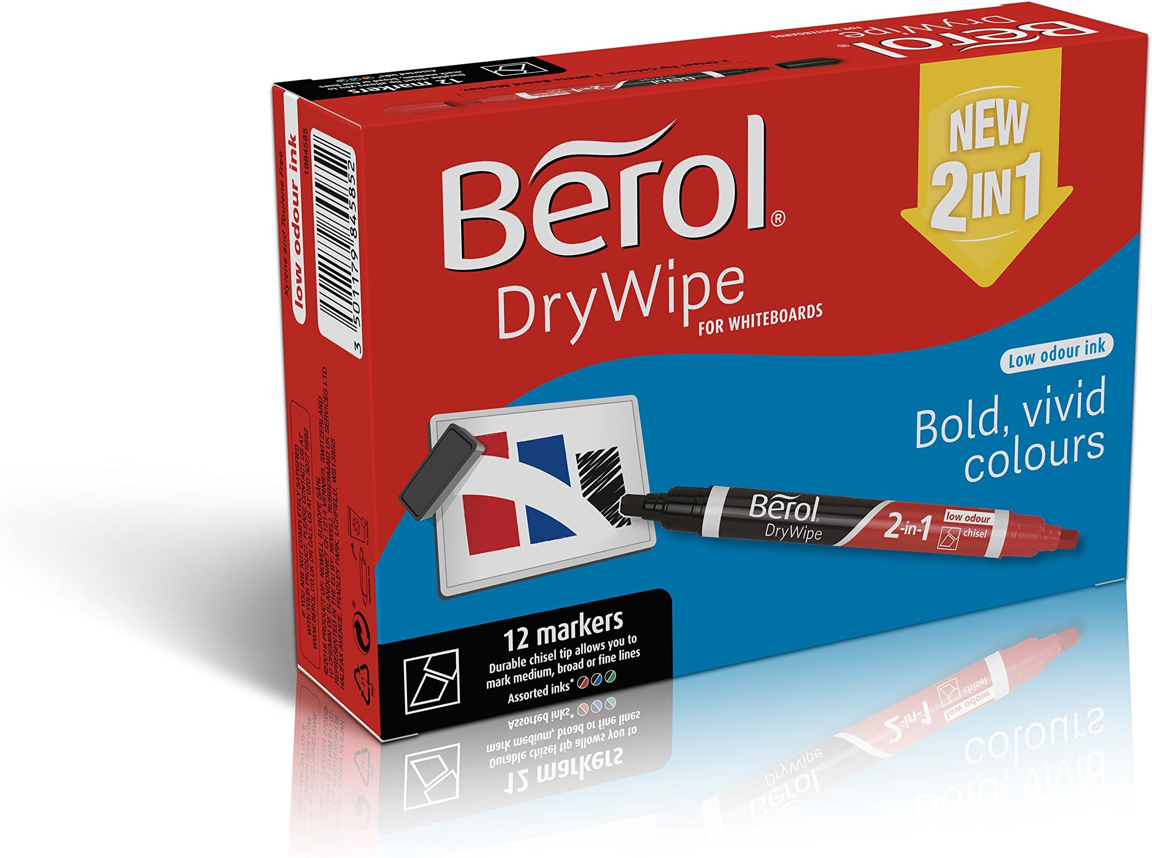 Berol Dry Wipe Dual Ended Chisel Tip Whiteboard Marker - Assorted ...