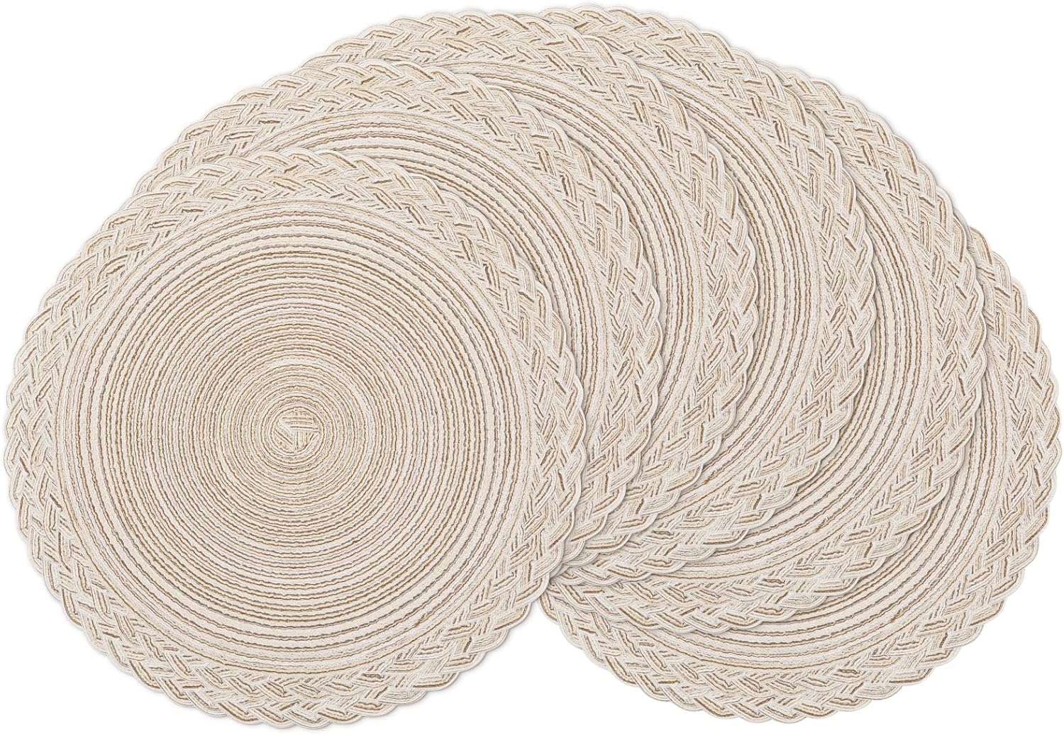 Amazon.com: SHACOS Round Placemats Set of 6 Woven Round Table Mats 15 ...