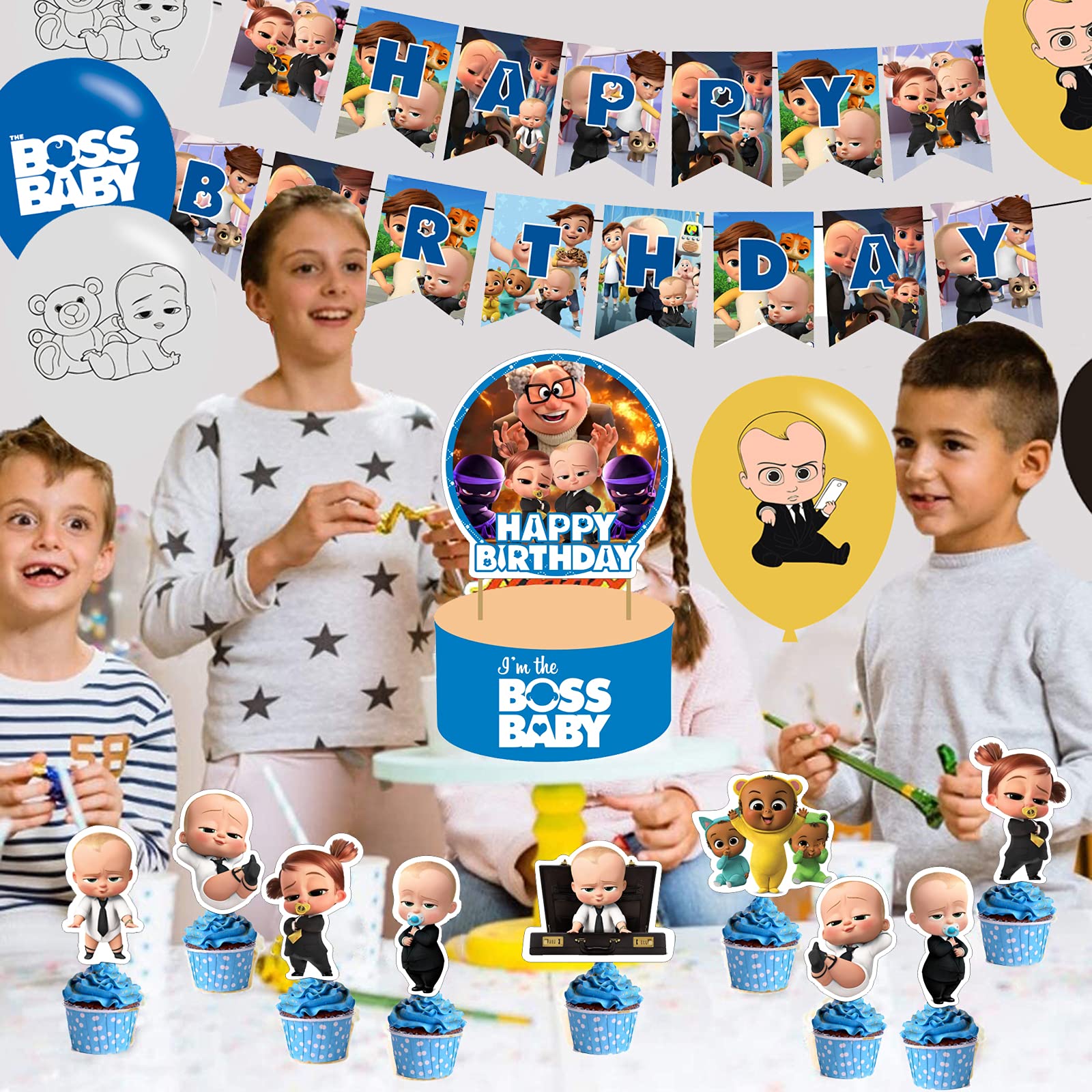 Boss Baby Party Decorations Set Including Boss Baby Banner Latex ...