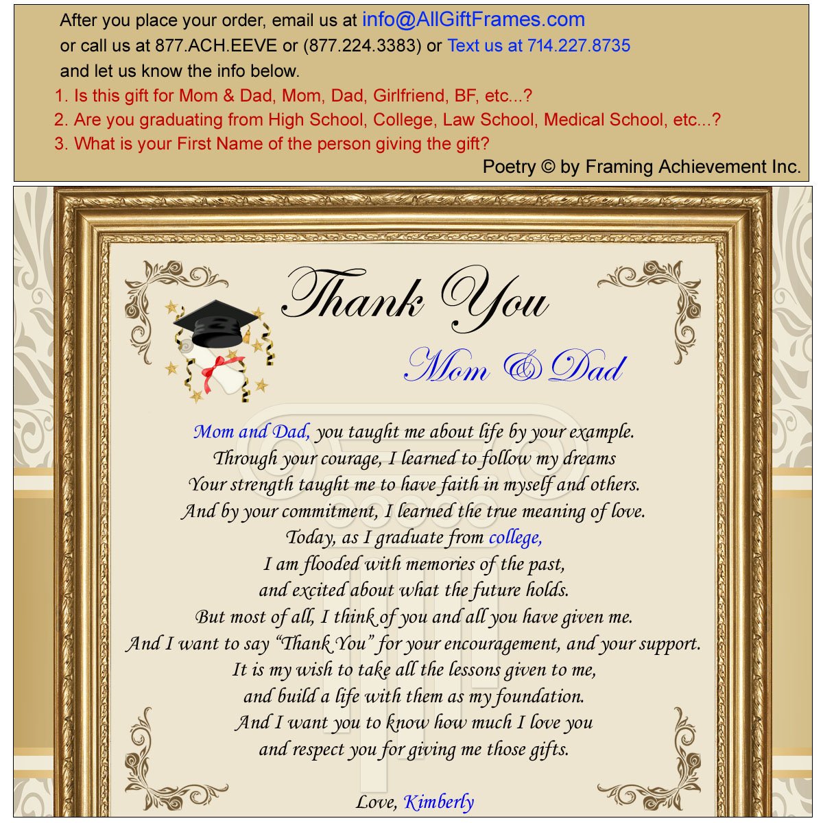 Graduation Party Thank You Poem