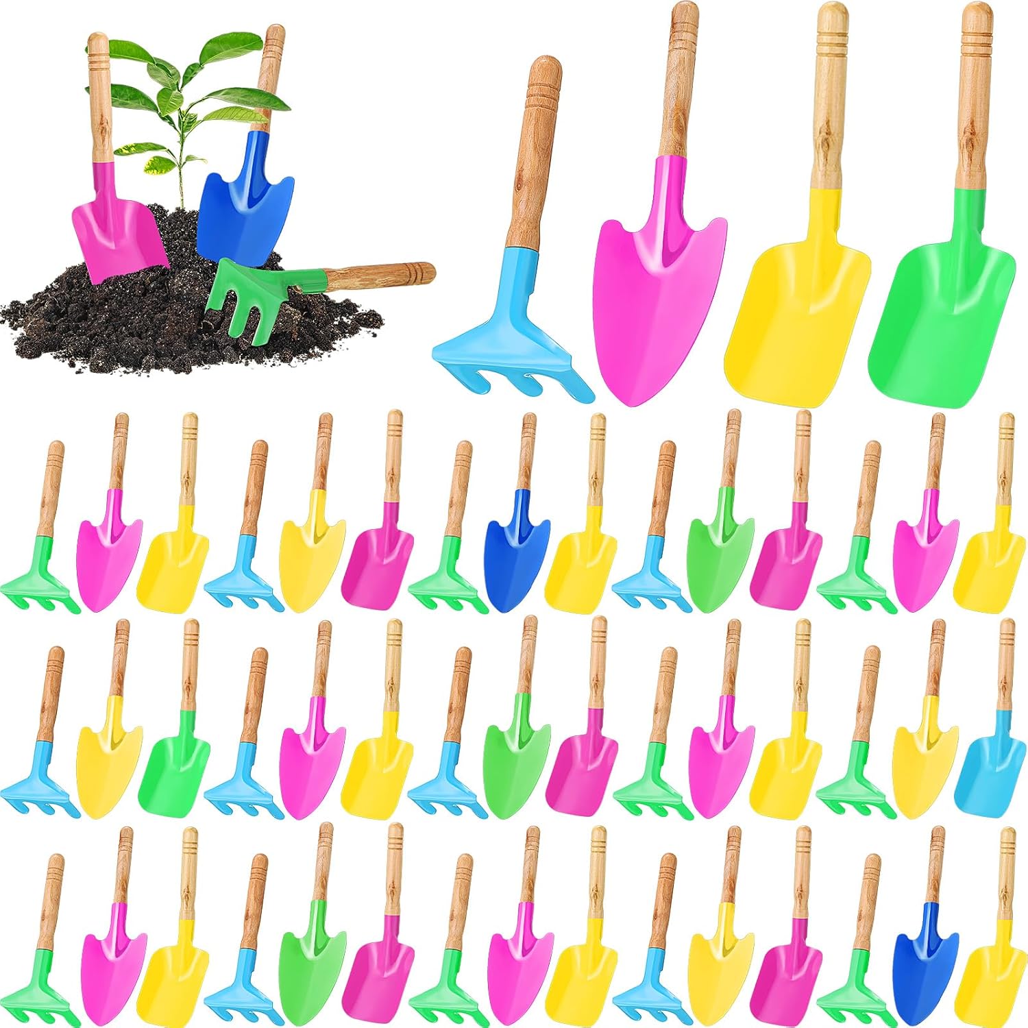 Amazon.com : Arrowbash 60 Pcs Kids Gardening Tools Set Beach Toy Shovel ...