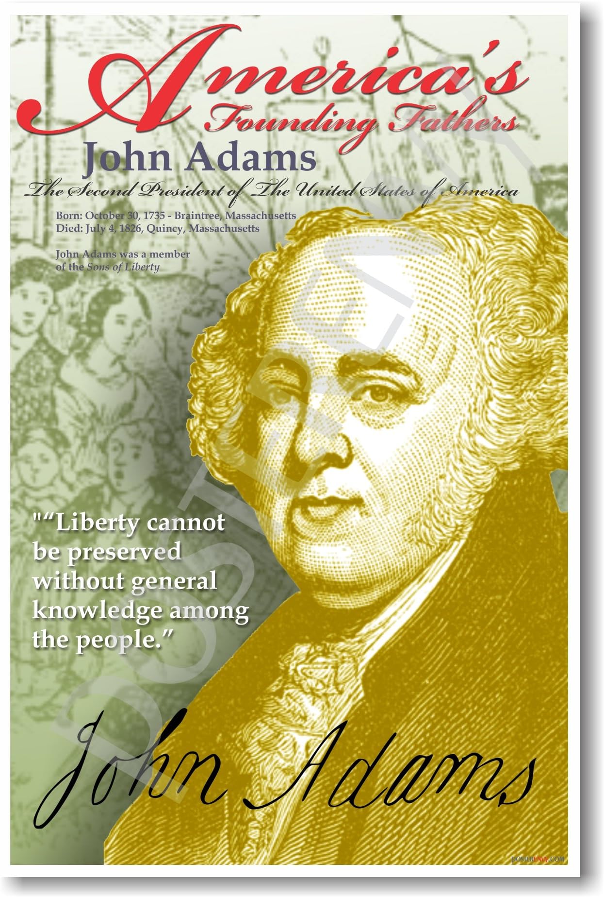 Amazon.com: America's Founding Fathers: John Adams - Classroom Poster ...