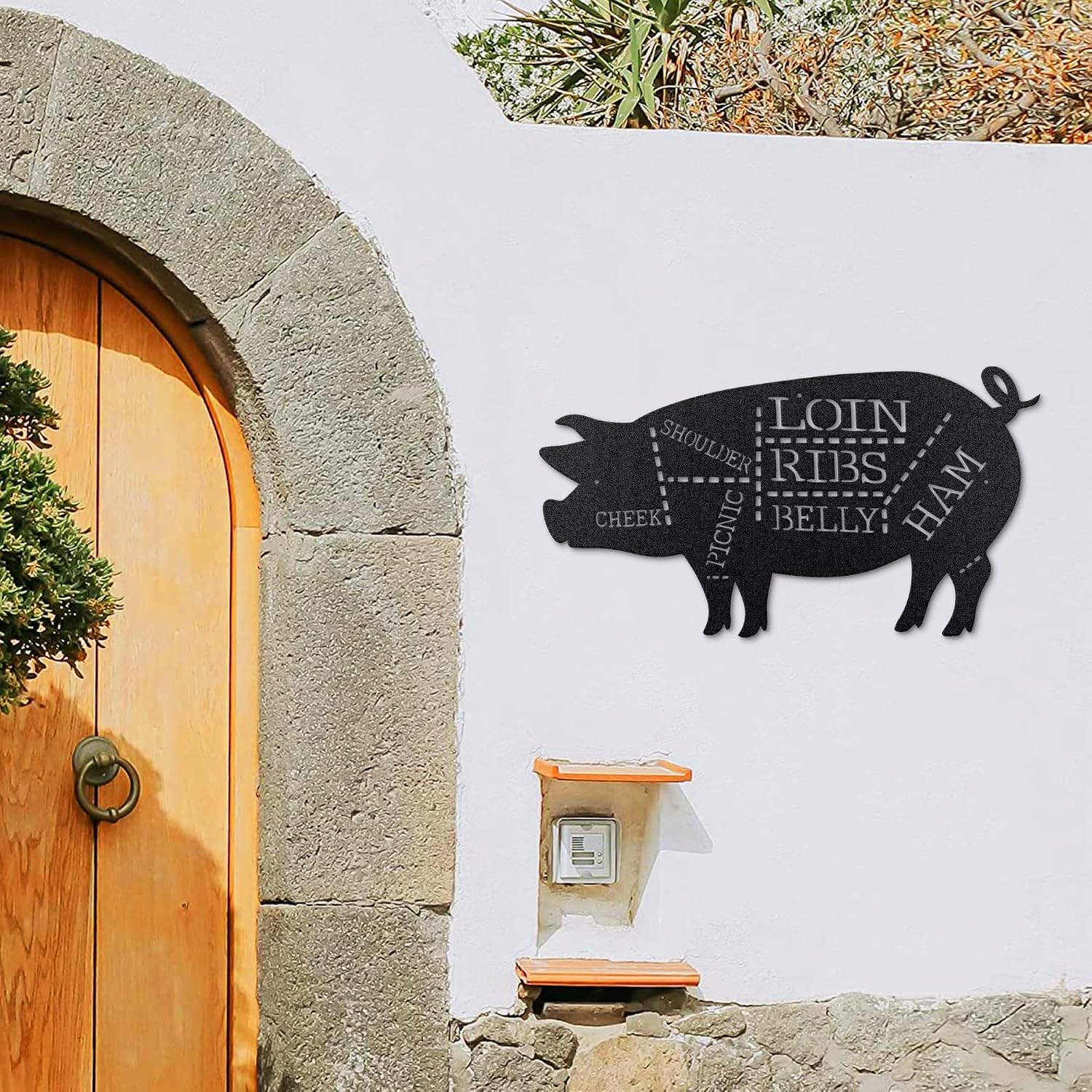 Amazon.com : Pork Cuts Kitchen Pig Metal Art Butcher Shop Barbecue BBQ ...