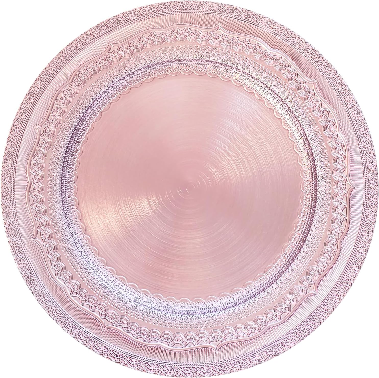 Amazon.com | Blue Sky Pink Charger Plates With Gold Rim 4 Pack - 13 ...