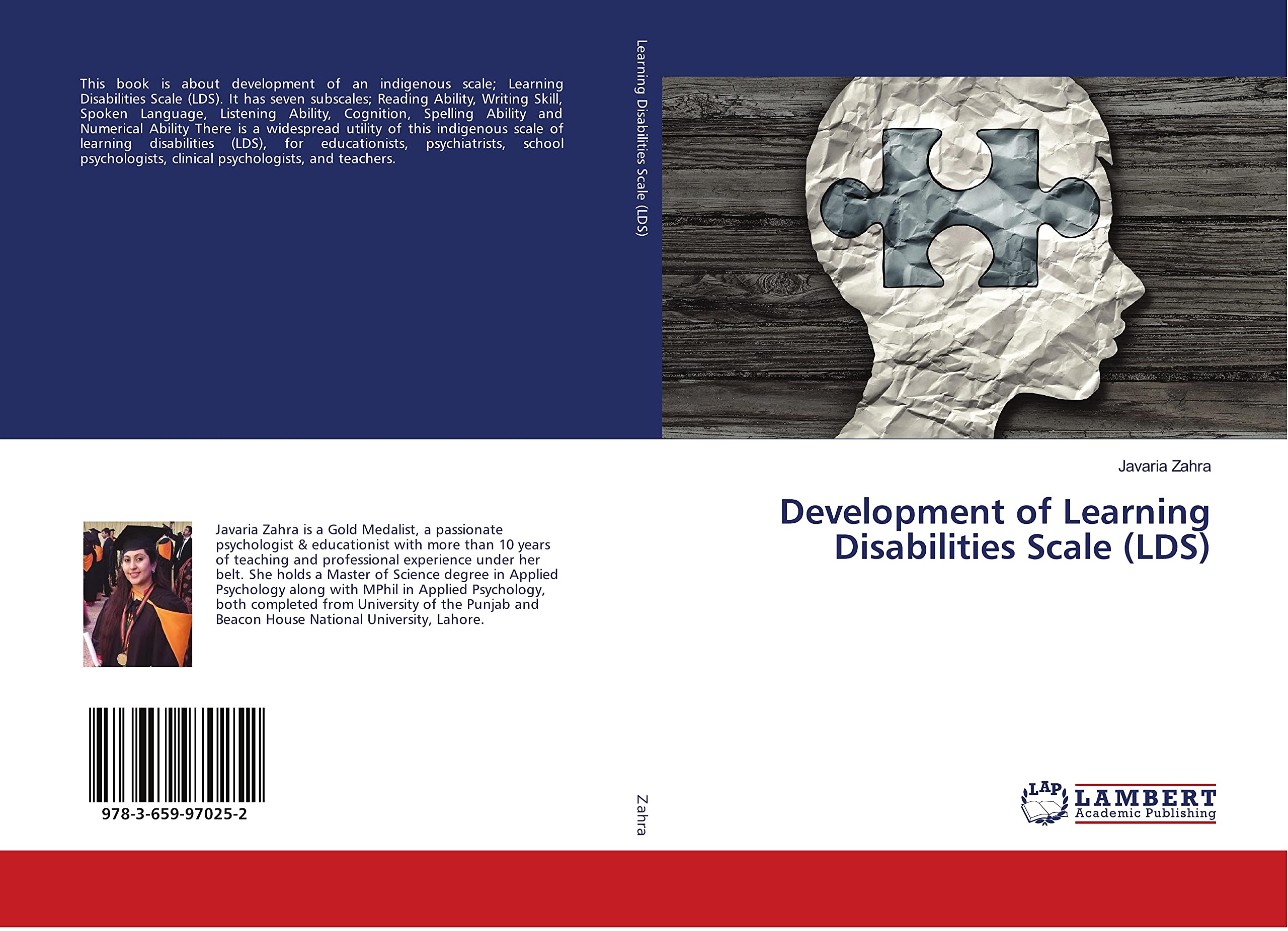 Development of Learning Disabilities Scale (LDS): Zahra, Javaria ...